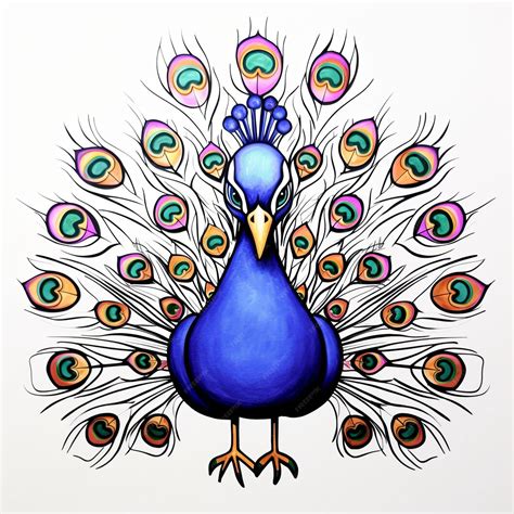 Peacock In Watercolor Style Isolated On White Background Premium Ai