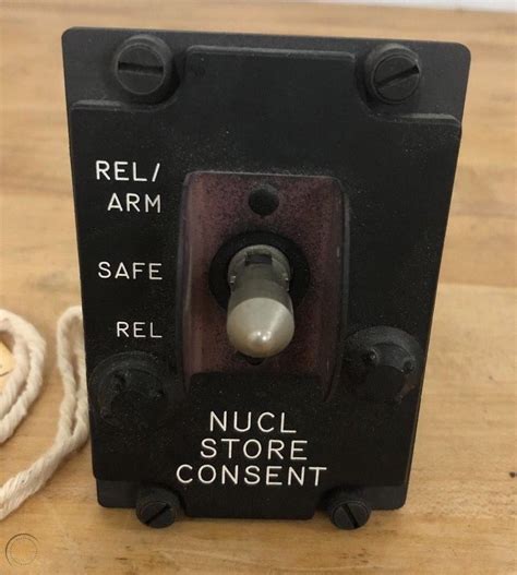 F 4 Phantom Nuclear Stores Consent Switch Cockpit Panel Bomb Mater Arm