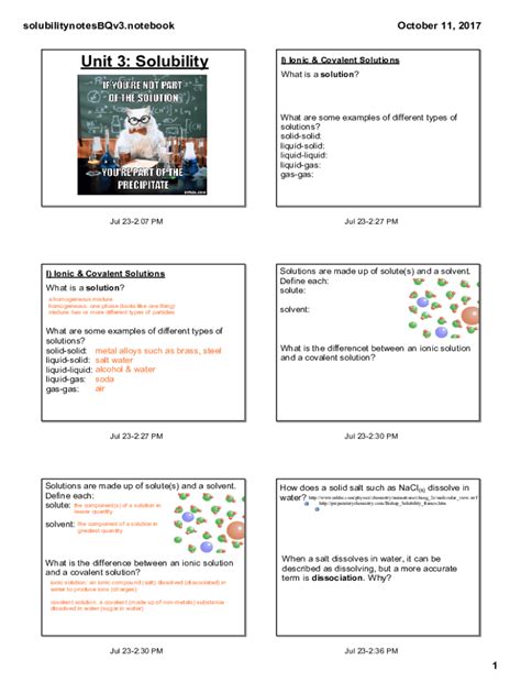 Fillable Online Solubility Of Ionic Solids In Water Notes On General Chemistry Fax Email Print