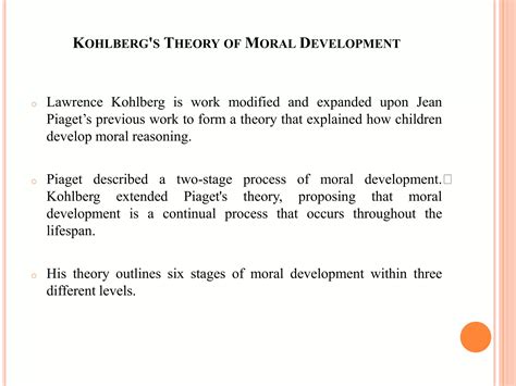 Kohlbergs Theory Of Moral Development Pptx Science