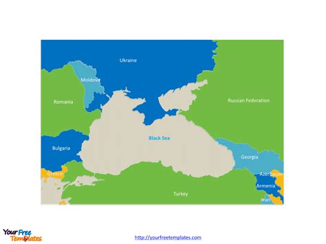 Black Sea Map With 6 Countries Free Powerpoint Template