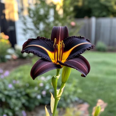 Garde Daylily Hemerocallis Black Panther Striking Dark Purple