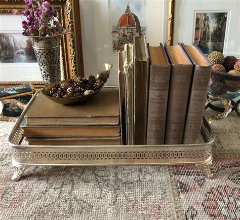 Pin By On Ideas For The Home Silver Tray Decor Vintage Tray Decor