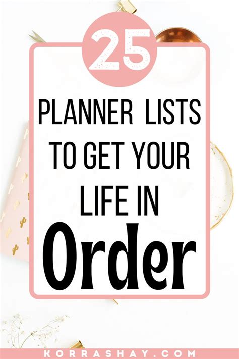 25 Helpful Lists For Planners Get Organized With Planner Lists Artofit