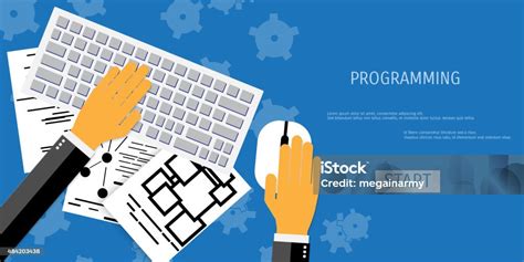 Konsep Pemrograman Dan Pengkodean Vektor Datar Ilustrasi Stok Unduh