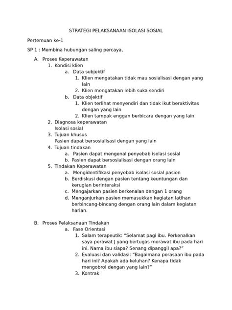 Strategi Mengatasi Isolasi Sosial Pdf