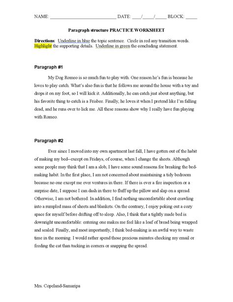 Paragraph Writing Worksheets 15 Worksheets Library