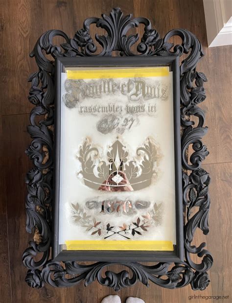 How To Paint And Stencil A Mirror For Custom Home Decor Girl In The