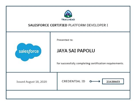 Salesforcecertified Platformdeveloper Salesforcedeveloper Jaya Sai