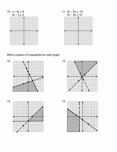 Graphing Systems Of Inequalities Worksheet