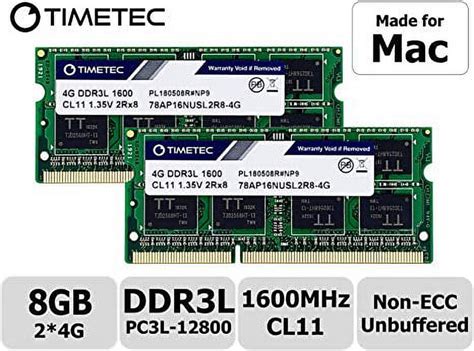 Timetec Hynix Ic 8gb Kit 2x4gb Compatible For Apple Ddr3l 1600mhz Pc3l