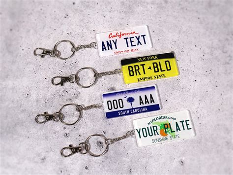 Custom Keychain License Plate Personalized Acrylic Car Tag Key Ring 2