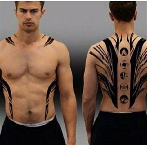 Theo James Back Tattoo Theo James Divergent Tattoo