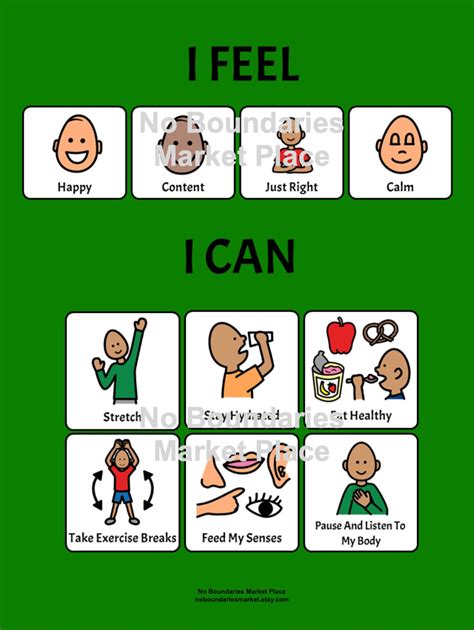 Self Regulation Charts Tools For Self Regulation Printable Sensory