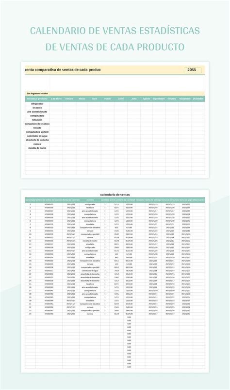 Plantilla De Formato Excel Calendario De Ventas Estadísticas De Ventas