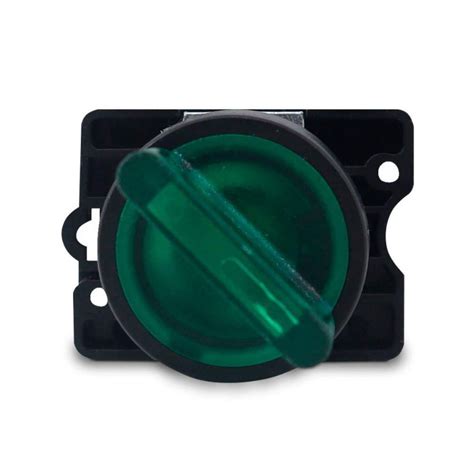 Chave Seletora Iluminada Plástica Xb2 Ek3365 3 Posições Verde 24vccvca