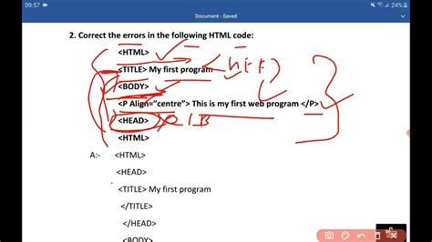 Ict Class 9 Chapter 3 Introduction To Html Cbse Exercise Questions