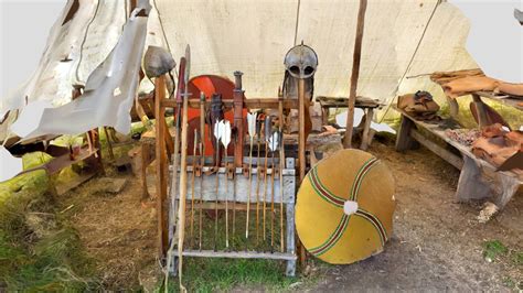 Viking Weapons Rack Ribe Vikingecenter Download Free 3d Model By