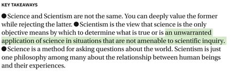 On The Subject Of Science Vs Scientism And The Perversion Of