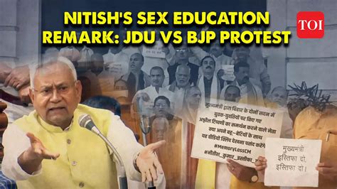 Nitish Kumars Sex Education Remark Jdu Members Rally Against Bjp In