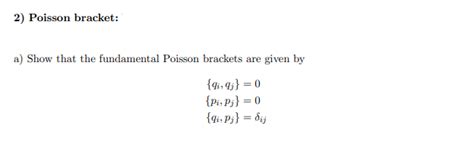 solved 2 poisson bracket a show that the fundamental