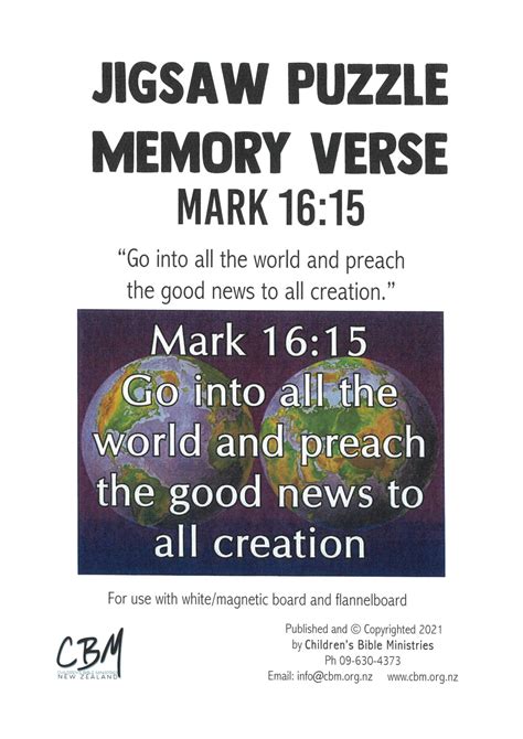Mark 16 15 Visualised Jigsaw Memory Verse Cbm Shop