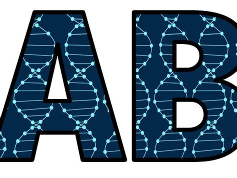 Dna Biology Science Modern Lettering Set Display Colourful