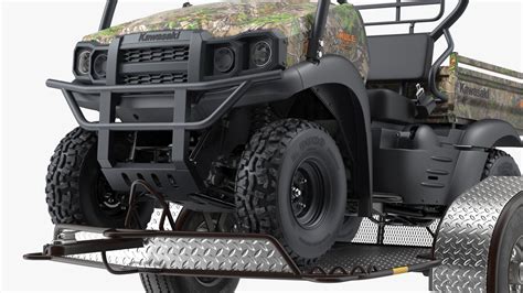 Atv Trailer With Kawasaki Mule 3d Model 119 3ds Blend C4d Fbx