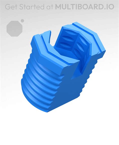 20 Mm Big Thread Flat Push Fit Head Small Thread Hole T Bolt 3d