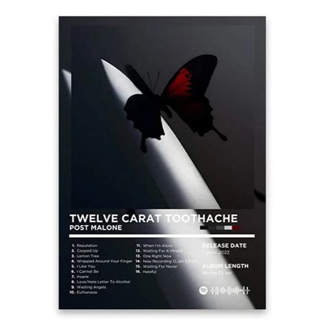 Post Malone Twelve Carat Toothache Album Poster Sky High Prints