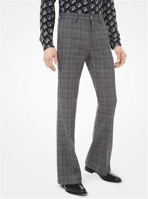 Glen Plaid Pressed Wool Trousers Michael Kors Canada Ca