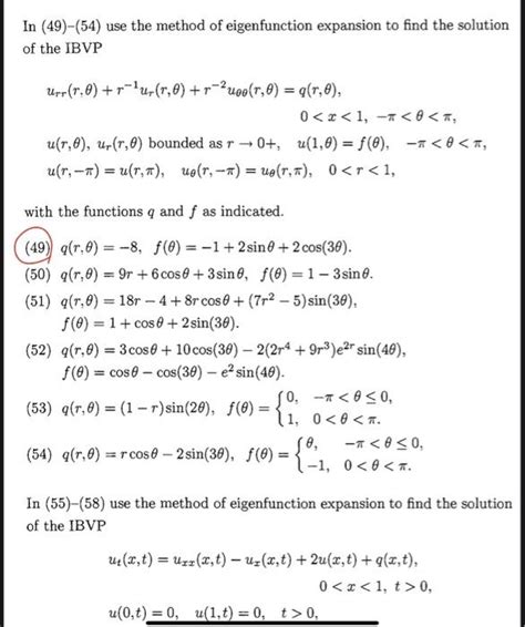 In 49 54 Use The Method Of Eigenfunction