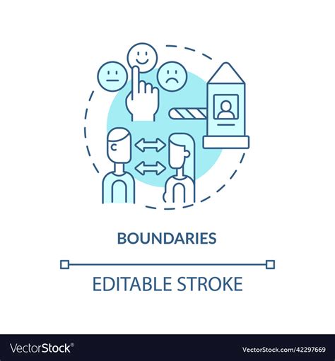 Boundaries Turquoise Concept Icon Royalty Free Vector Image