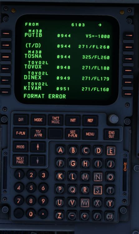 unable to set a altitude restriction in fmc format error systems
