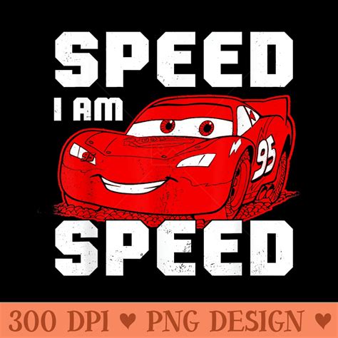 Disney Pixar Cars Lightning Mcqueen I Am Speed Vintage Logo Inspire