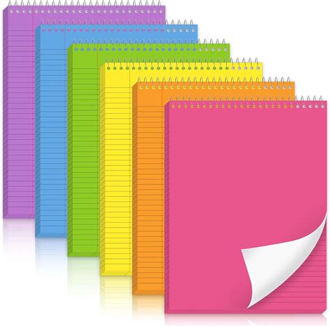 Gisgfim 6 Pcs Colorful Top Bound Spiral Notebooks 8 5 X