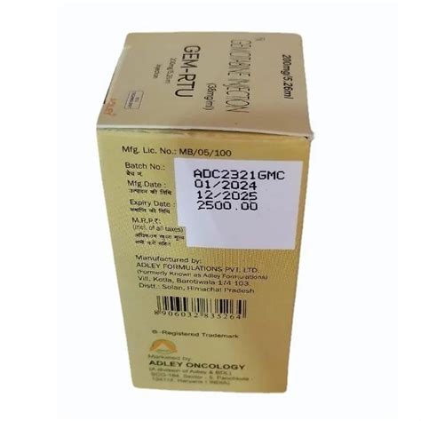 Gemcitabine Injection Ip At ₹ 2500vial Gemcite Injection In Jaipur Id 2853973385797