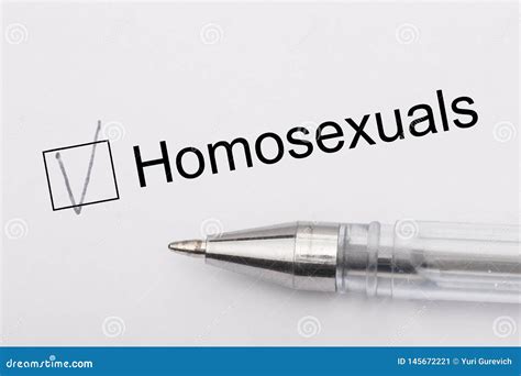 Homosexuals Checkbox With A Cross On White Paper With Pen Checklist