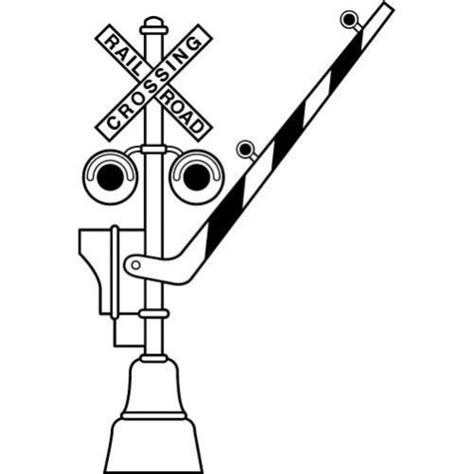 Railway Crossing Coloring Page