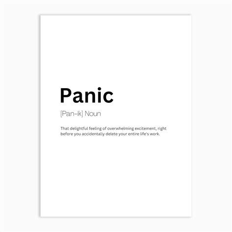 Panic Definition Meaning Art Print By Kaigozen Fy