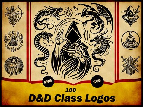 100 Dnd Class Emblems Svg Png Clipart Digital Download Emblem