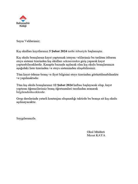 KiŞ Okullari Bİlgİlendİrme Pdf