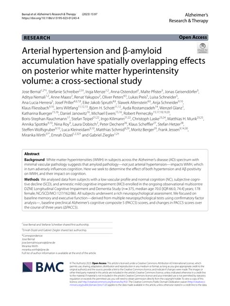 Pdf Arterial Hypertension And β Amyloid Accumulation Have Spatially