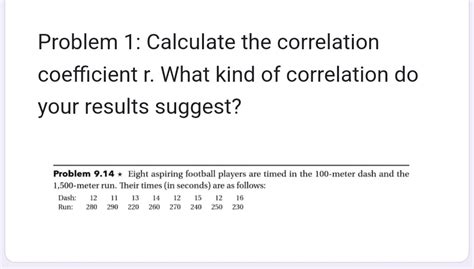 Problem 1 Calculate The Correlation Coefficient R What Kind Of