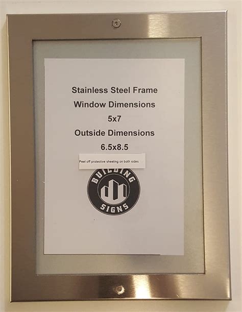 Elevator Permit Frame 5x7 Stainless Steel