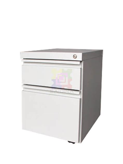Laci Besi 2 Tingkat 1d1f Mudah Alih Mobile Steel Pedestal 1d1f Drawers Model S182