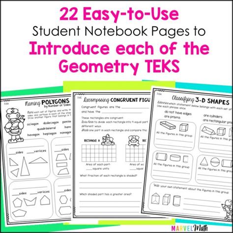 3rd Grade Geometry Interactive Notebook Marvel Math