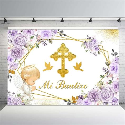 Custom Mi Bautizo Backdrop Mexican Mi Baptism Party Decorations For