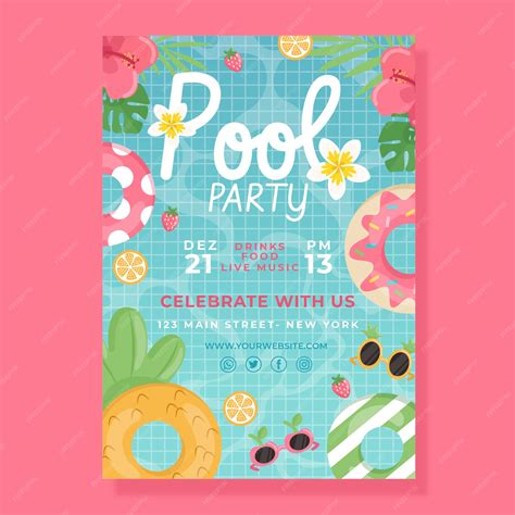 Pool Party Invitations Free Printable
