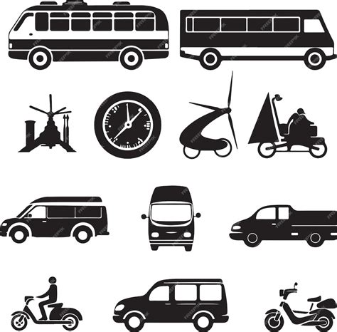 Transportation Icon Set Collection Vehicle Vector Illustration